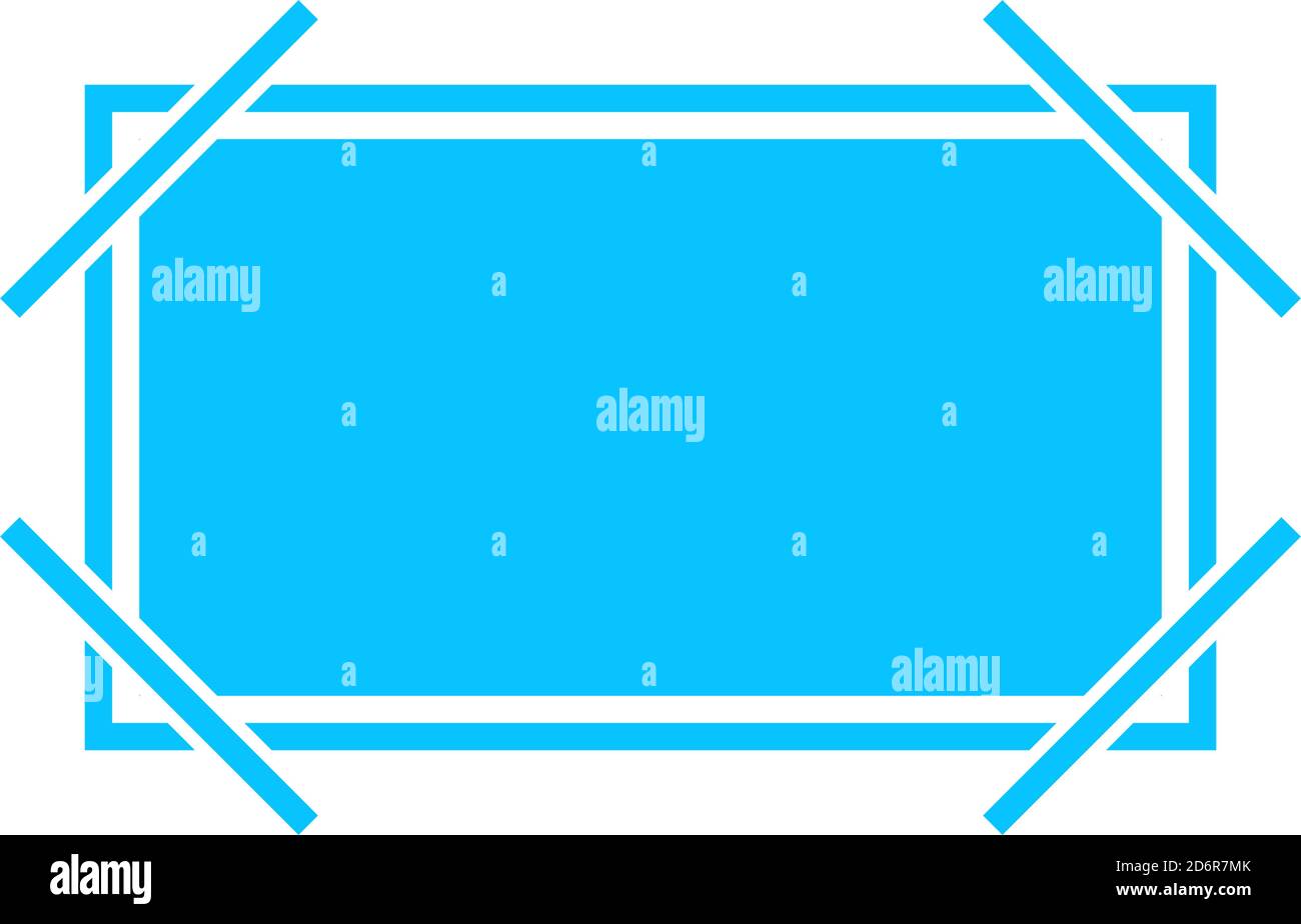 Picture frame icon flat. Blue pictogram on white background. Vector ...