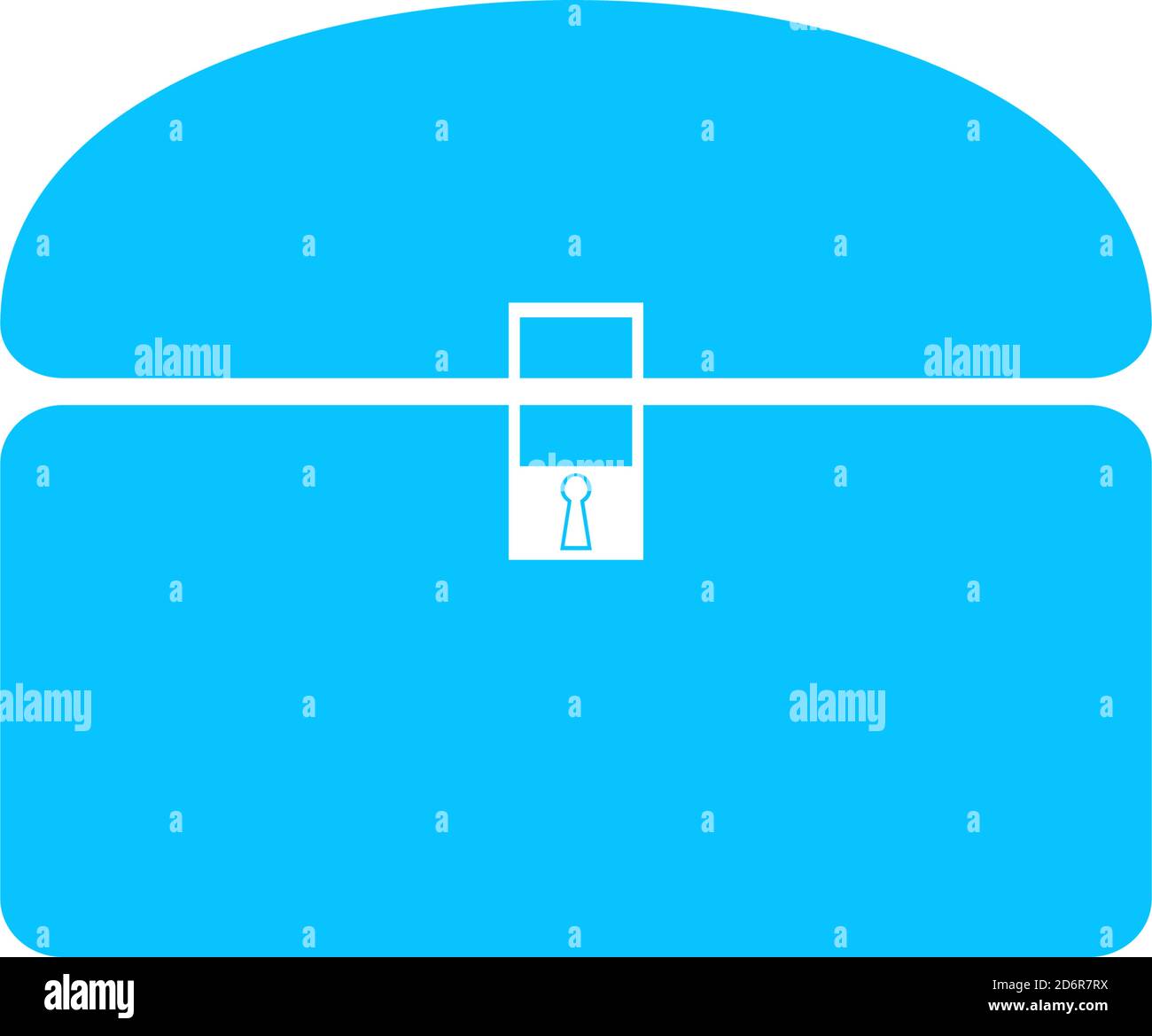 Chest icon flat. Blue pictogram on white background. Vector ...