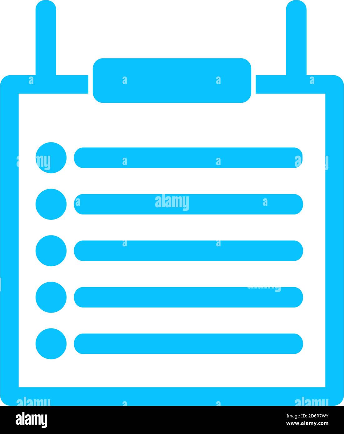 Checklist icon flat. Blue pictogram on white background. Vector ...