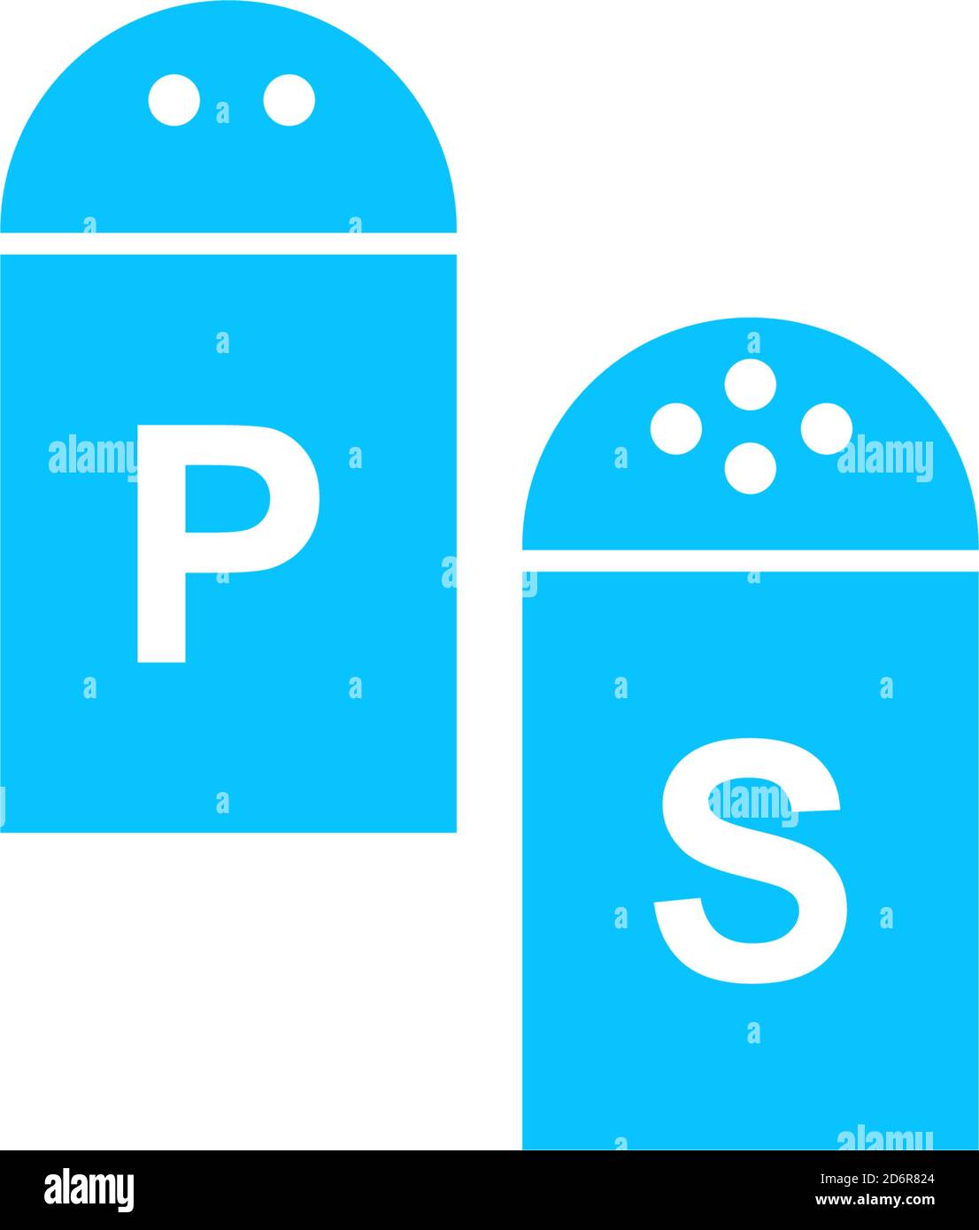 Salt and pepper icon flat. Blue pictogram on white background. Vector ...