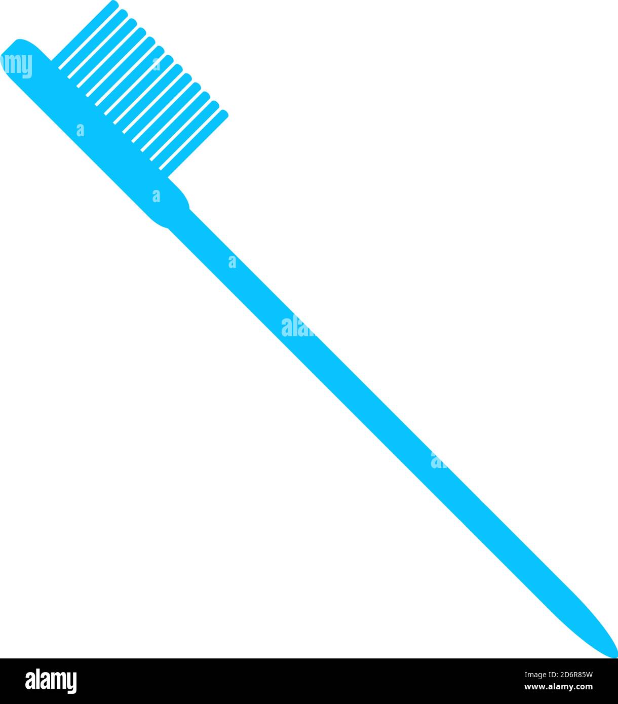 Toothbrush icon flat. Blue pictogram on white background. Vector ...
