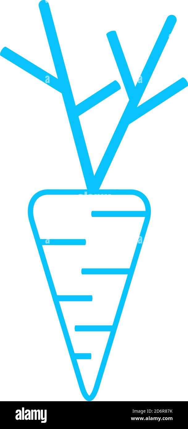 Carrot icon flat. Blue pictogram on white background. Vector ...
