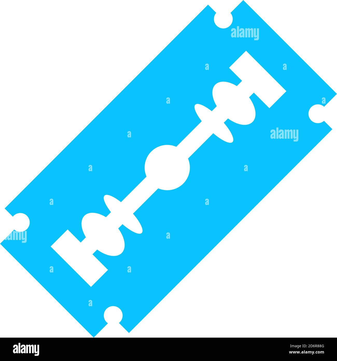Blade razor icon flat. Blue pictogram on white background. Vector ...