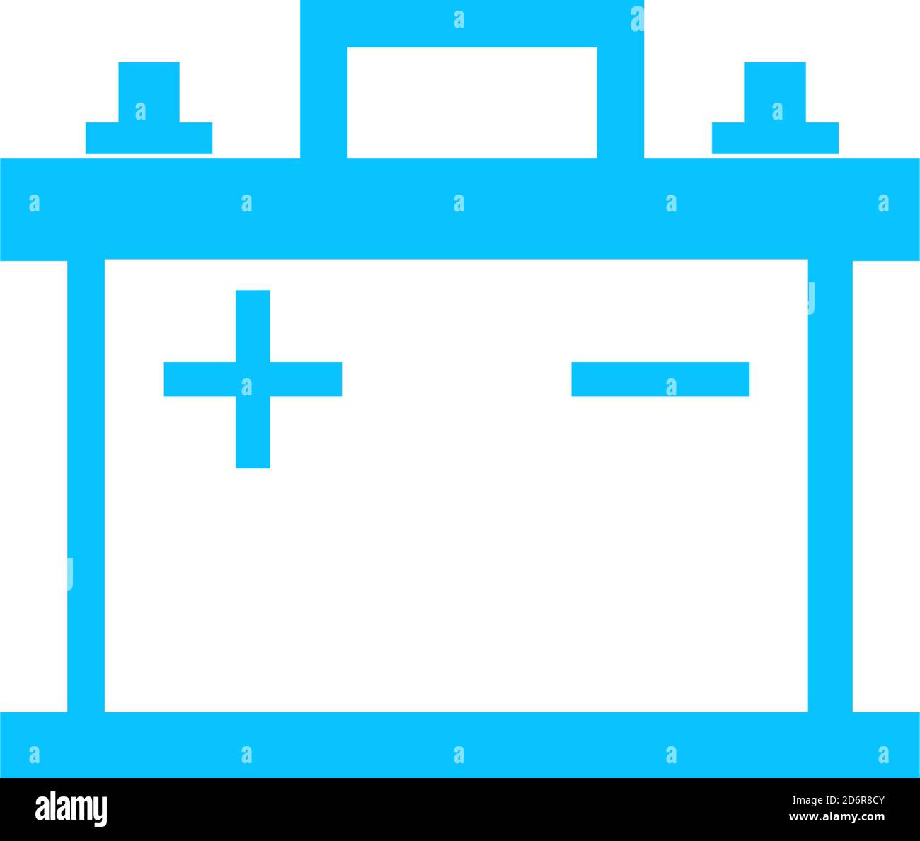 Car battery icon flat. Blue pictogram on white background. Vector ...