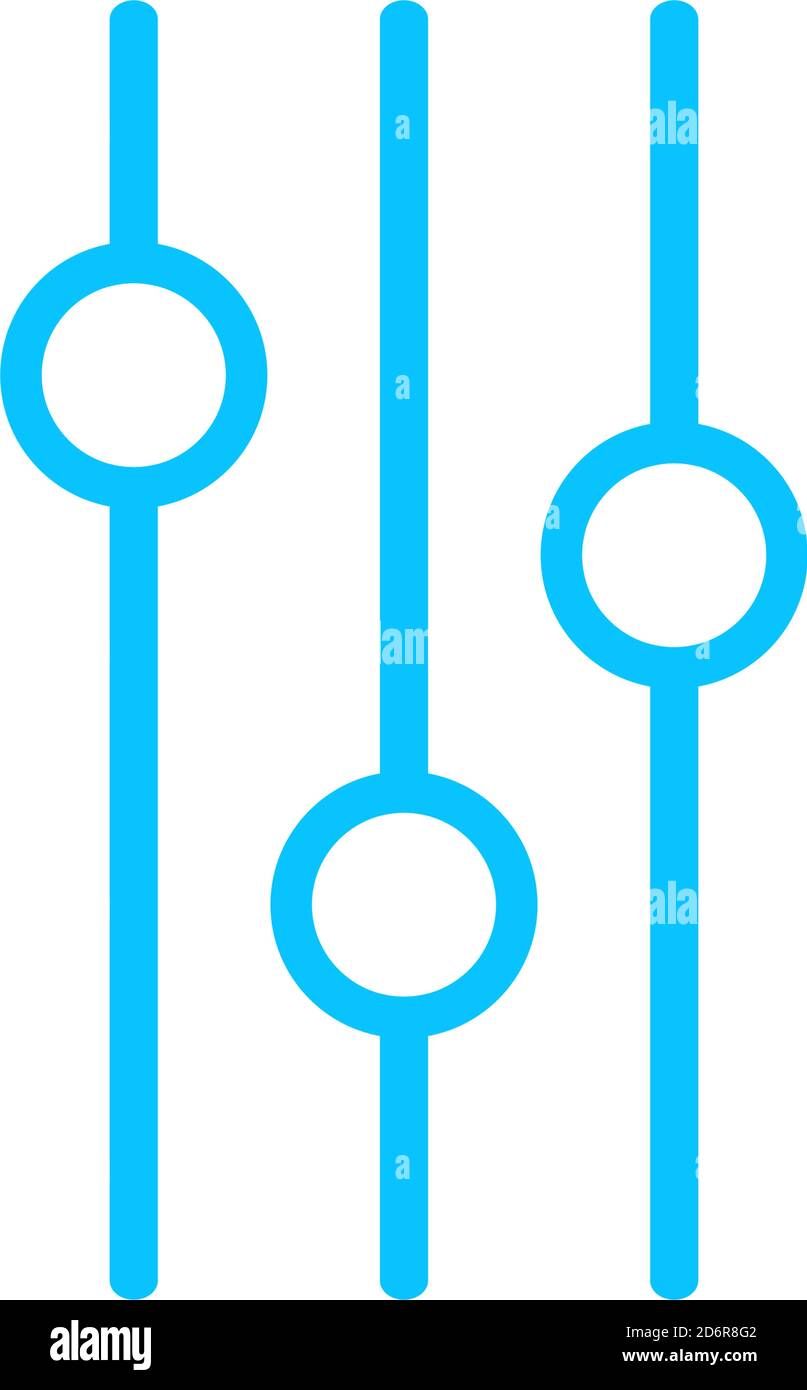 Equalizer icon flat. Blue pictogram on white background. Vector ...