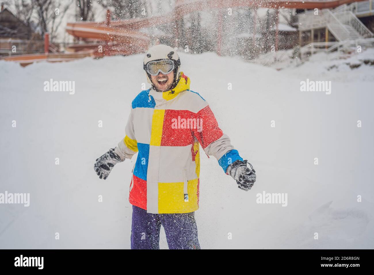 Man throwing a snowball hi-res stock photography and images - Alamy