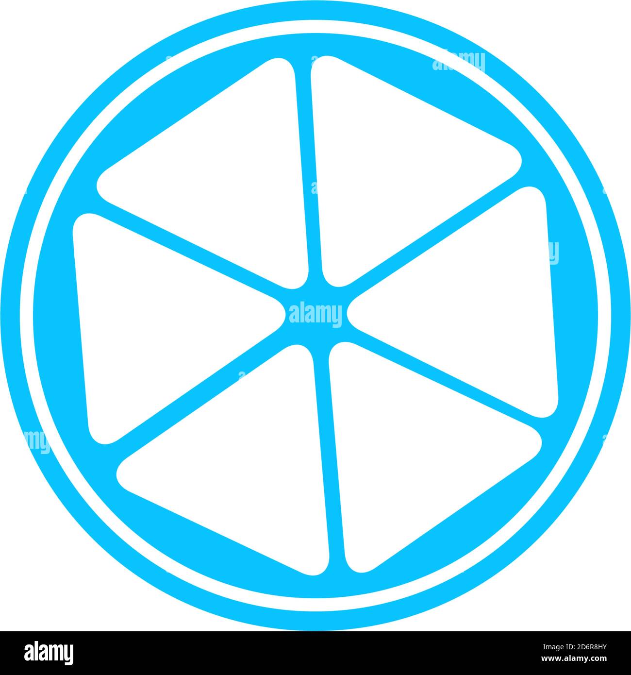 Lemon icon flat. Blue pictogram on white background. Vector ...