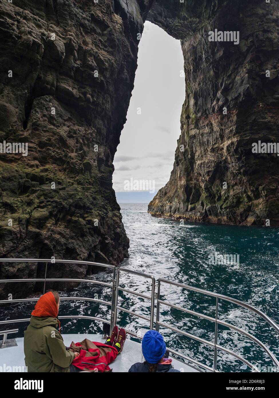 The cliffs, sea stacks and arches at Vestmanna, one of the big ...