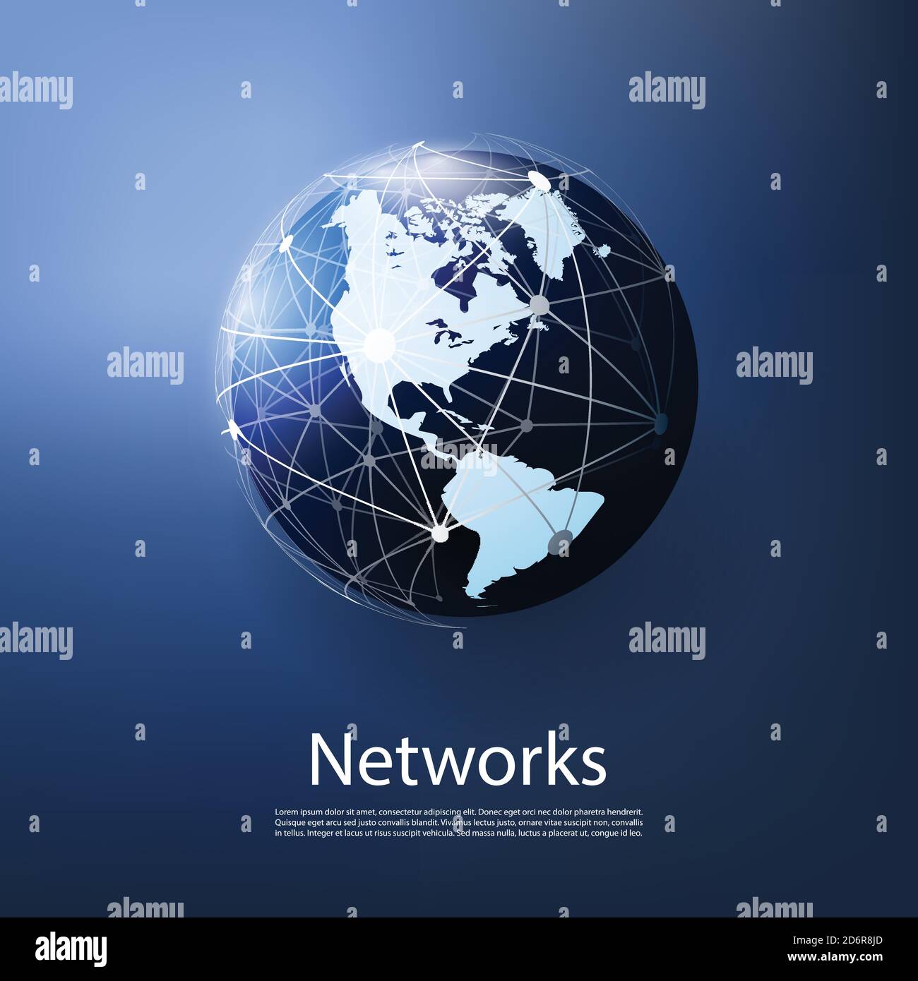 Cloud Computing Global Business and Networks Concept Design with Geometric Mesh Around Earth ...
