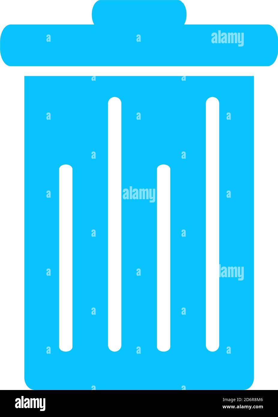 Trash can icon flat. Blue pictogram on white background. Vector ...