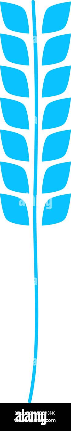 Wheat icon flat. Blue pictogram on white background. Vector ...