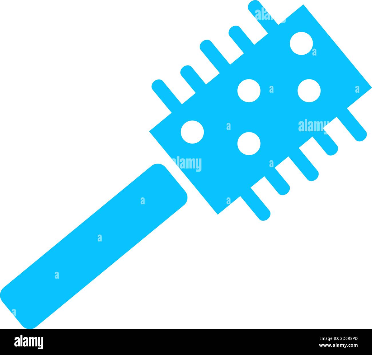 Comb icon flat. Blue pictogram on white background. Vector illustration ...