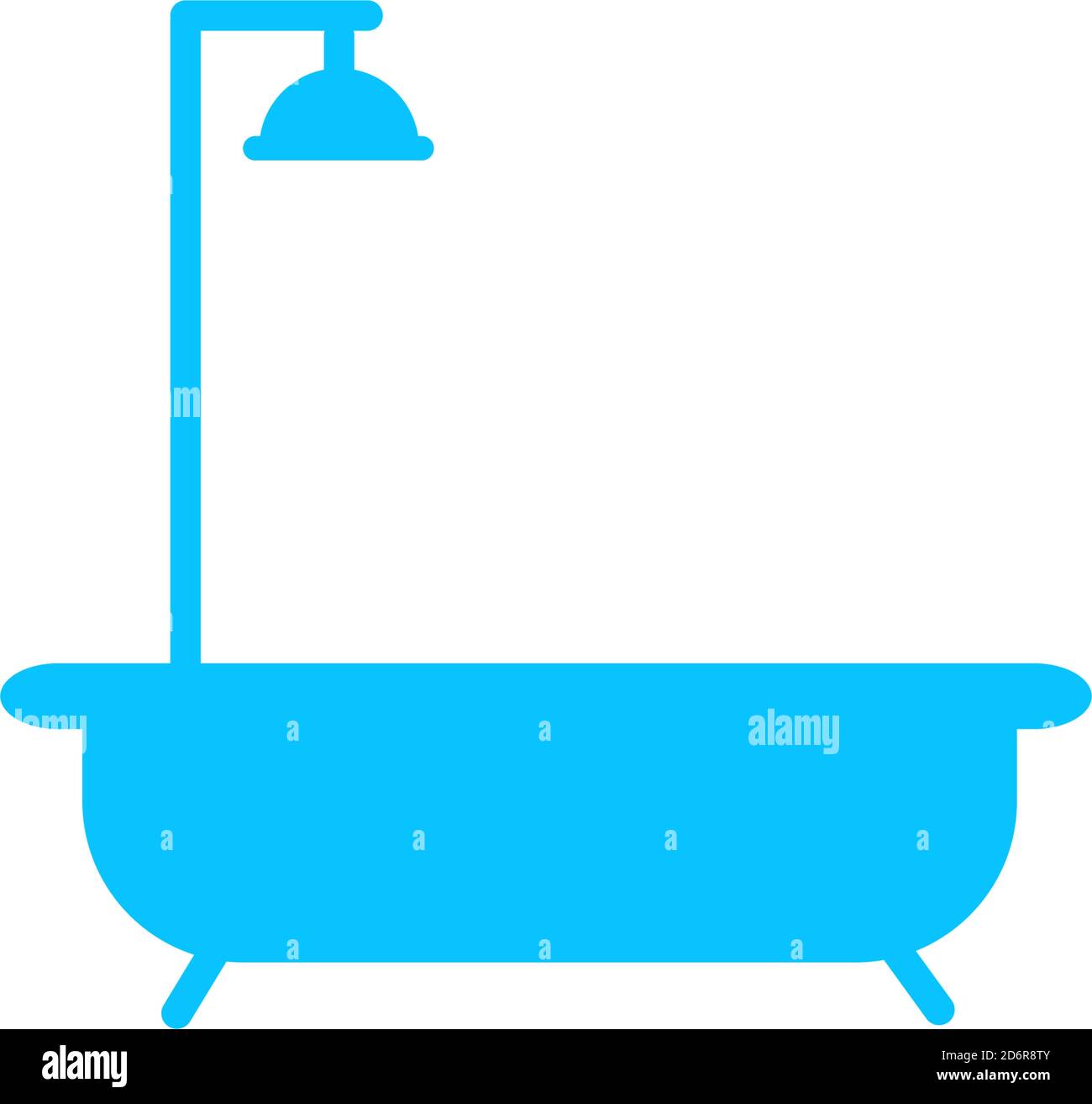 Bath icon flat. Blue pictogram on white background. Vector illustration ...