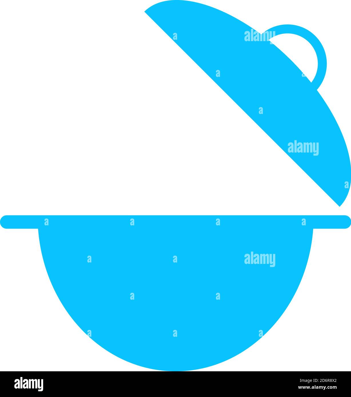 Cooking pan icon flat. Blue pictogram on white background. Vector ...