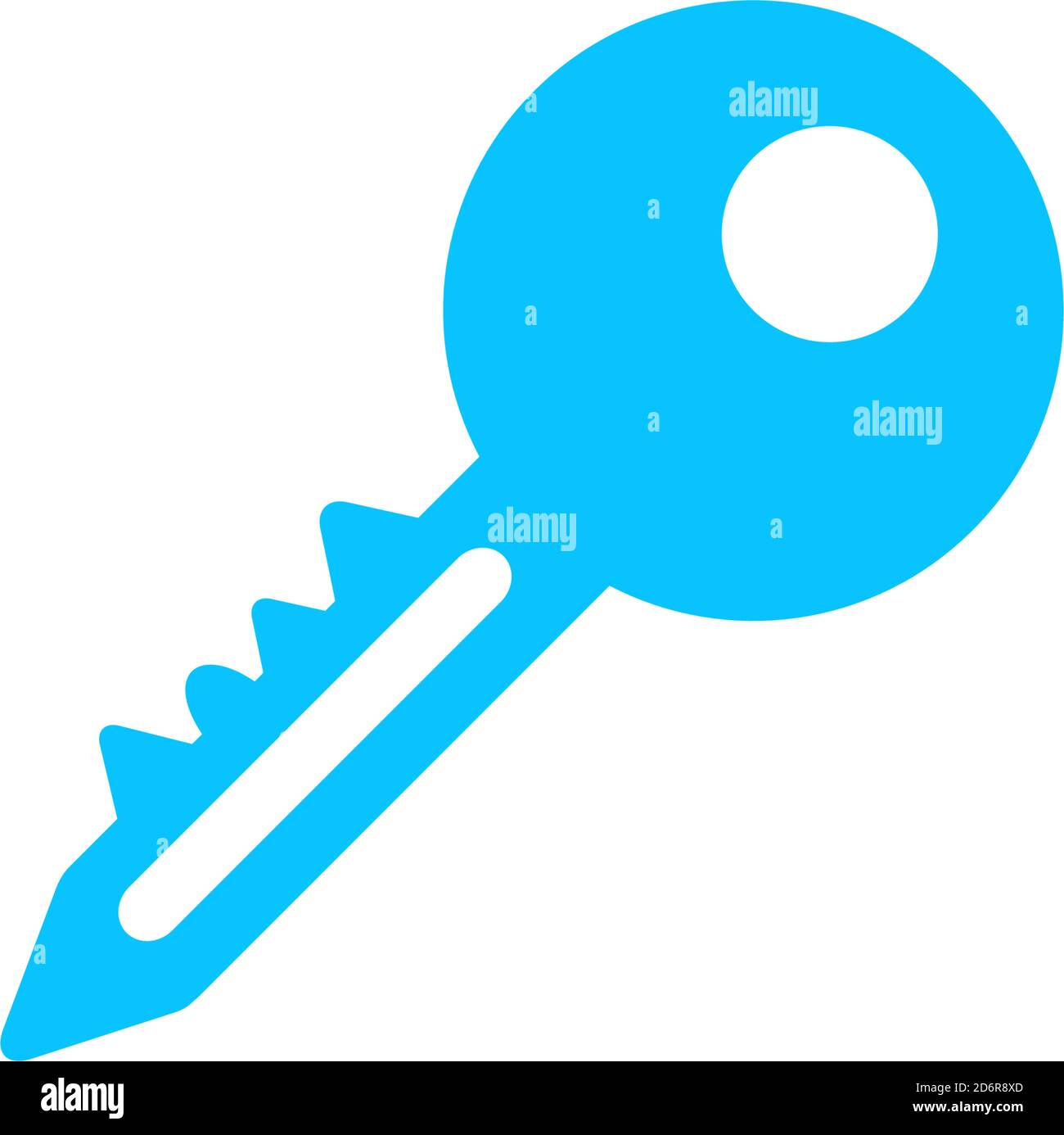 Key icon flat. Blue pictogram on white background. Vector illustration ...
