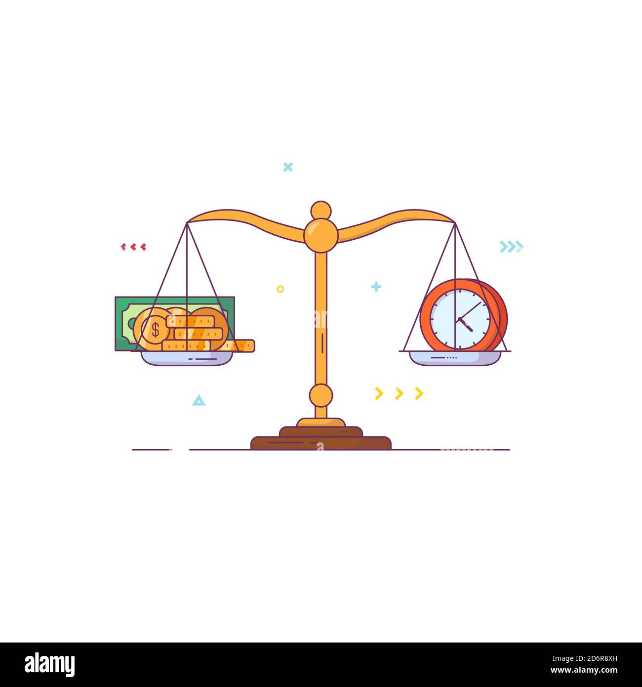 Time money scale balance Cut Out Stock Images & Pictures - Alamy