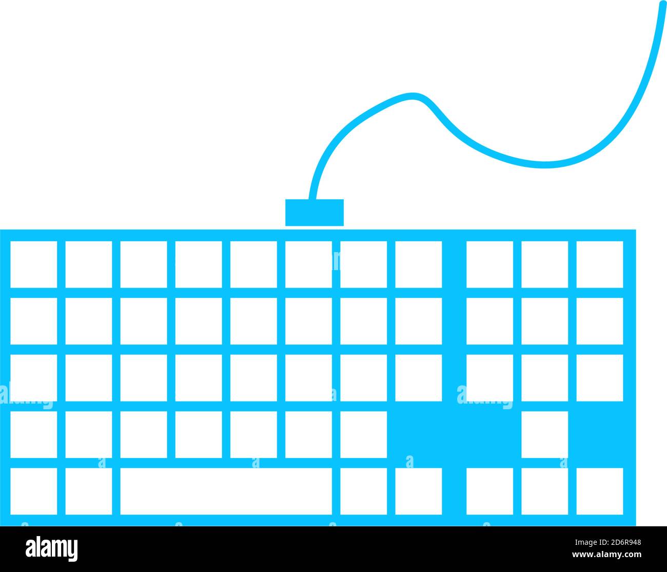 Keyboard icon flat. Blue pictogram on white background. Vector ...