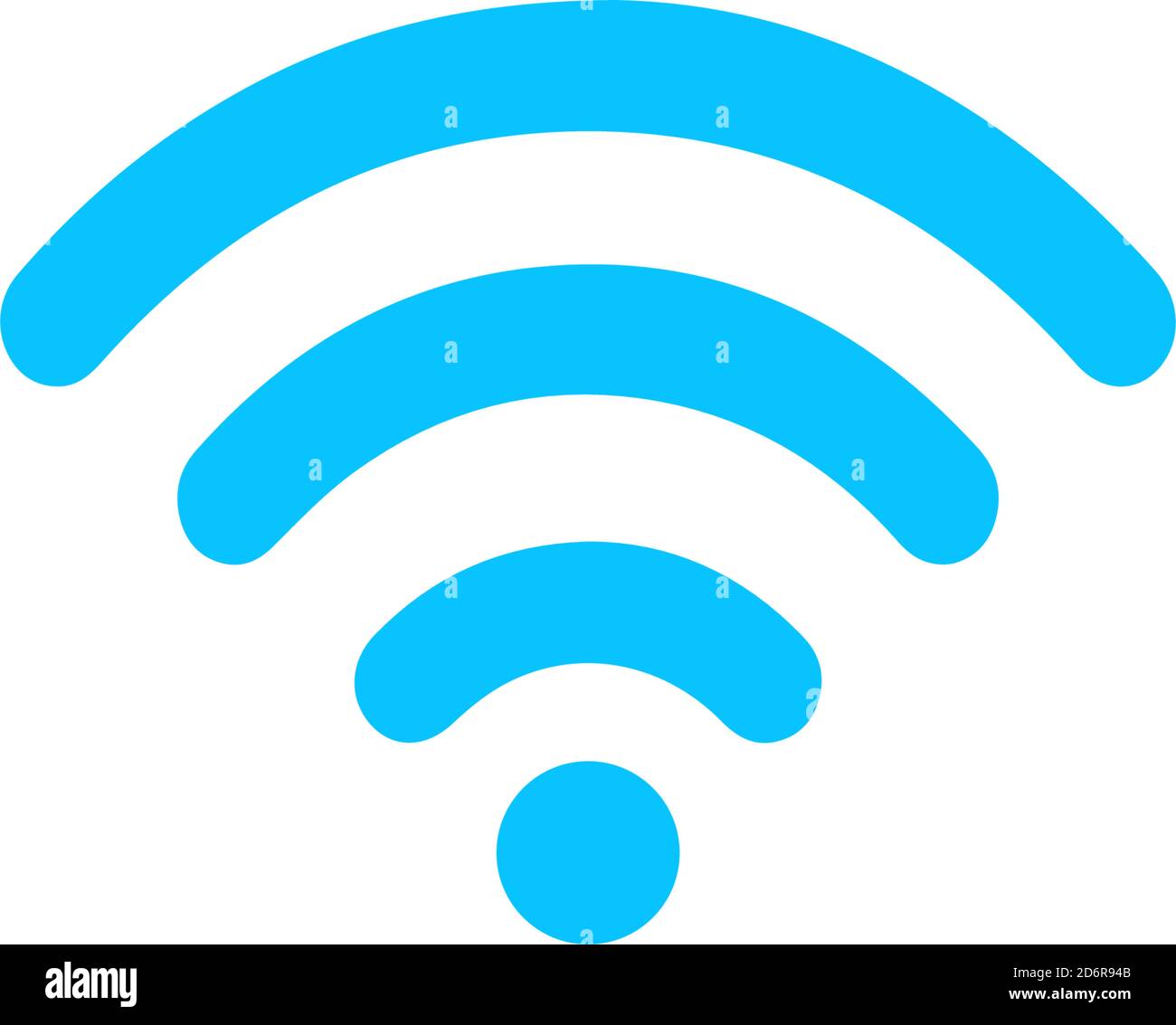 Wi-Fi icon flat. Blue pictogram on white background. Vector ...