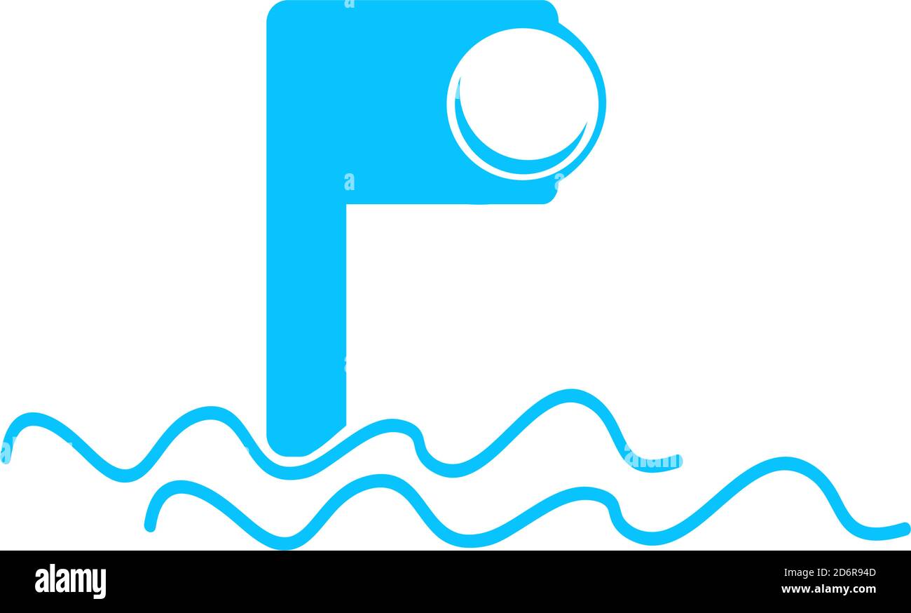 Periscope icon flat. Blue pictogram on white background. Vector ...