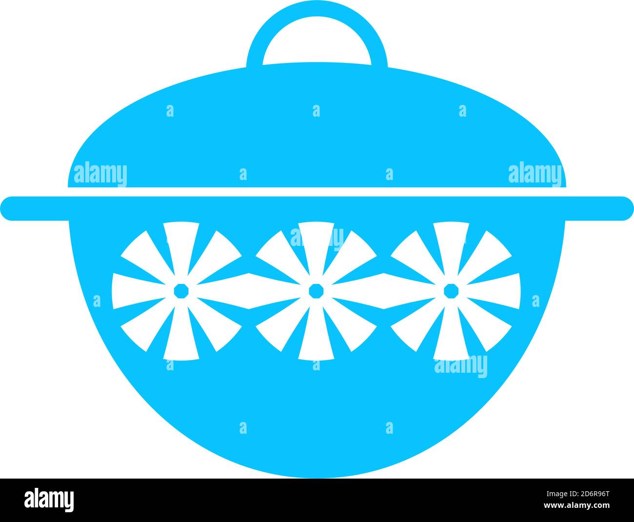 Pot icon flat. Blue pictogram on white background. Vector illustration ...