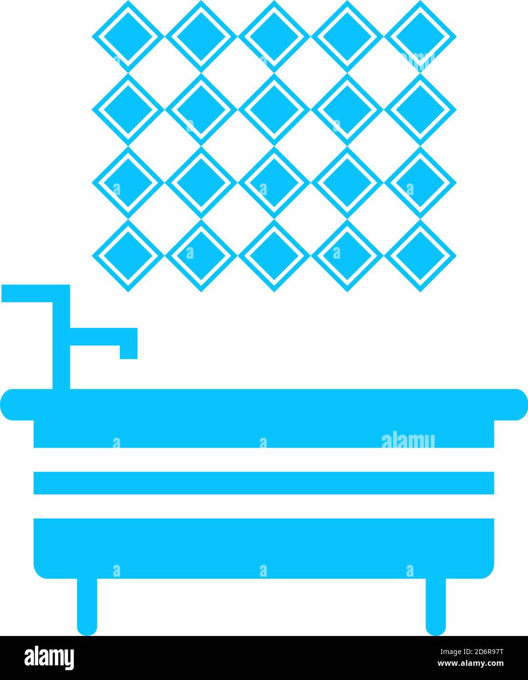 Bathroom icon flat. Blue pictogram on white background. Vector ...