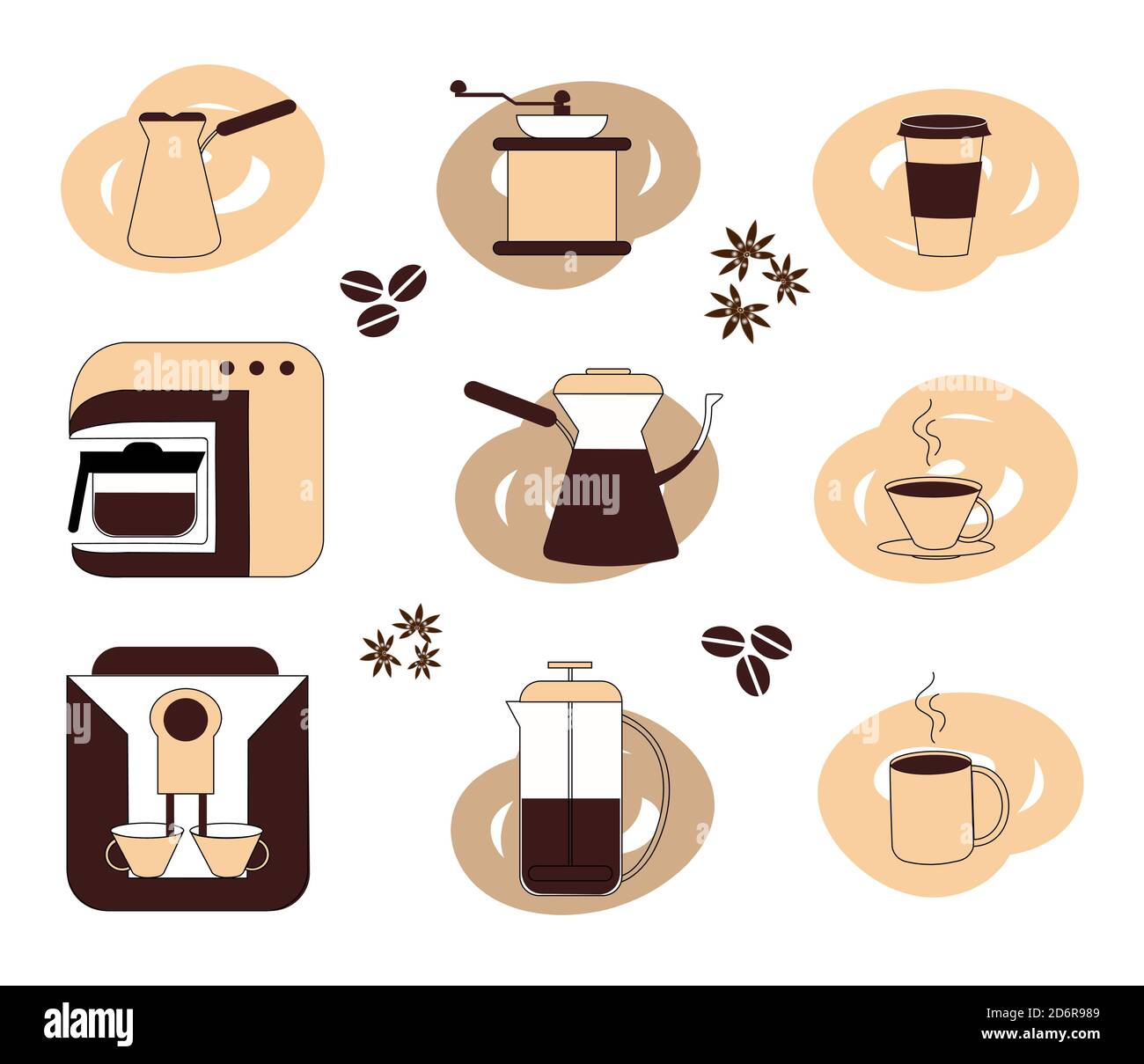 Set Coffee icons vector illustration for decoration Stock Vector Image ...