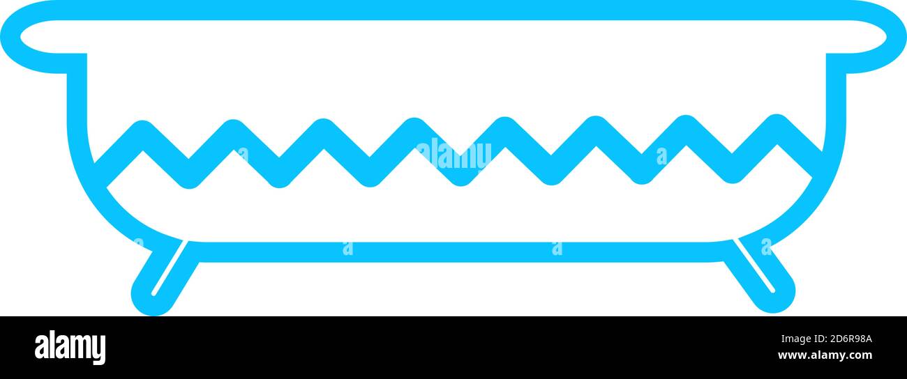 Bath icon flat. Blue pictogram on white background. Vector illustration ...