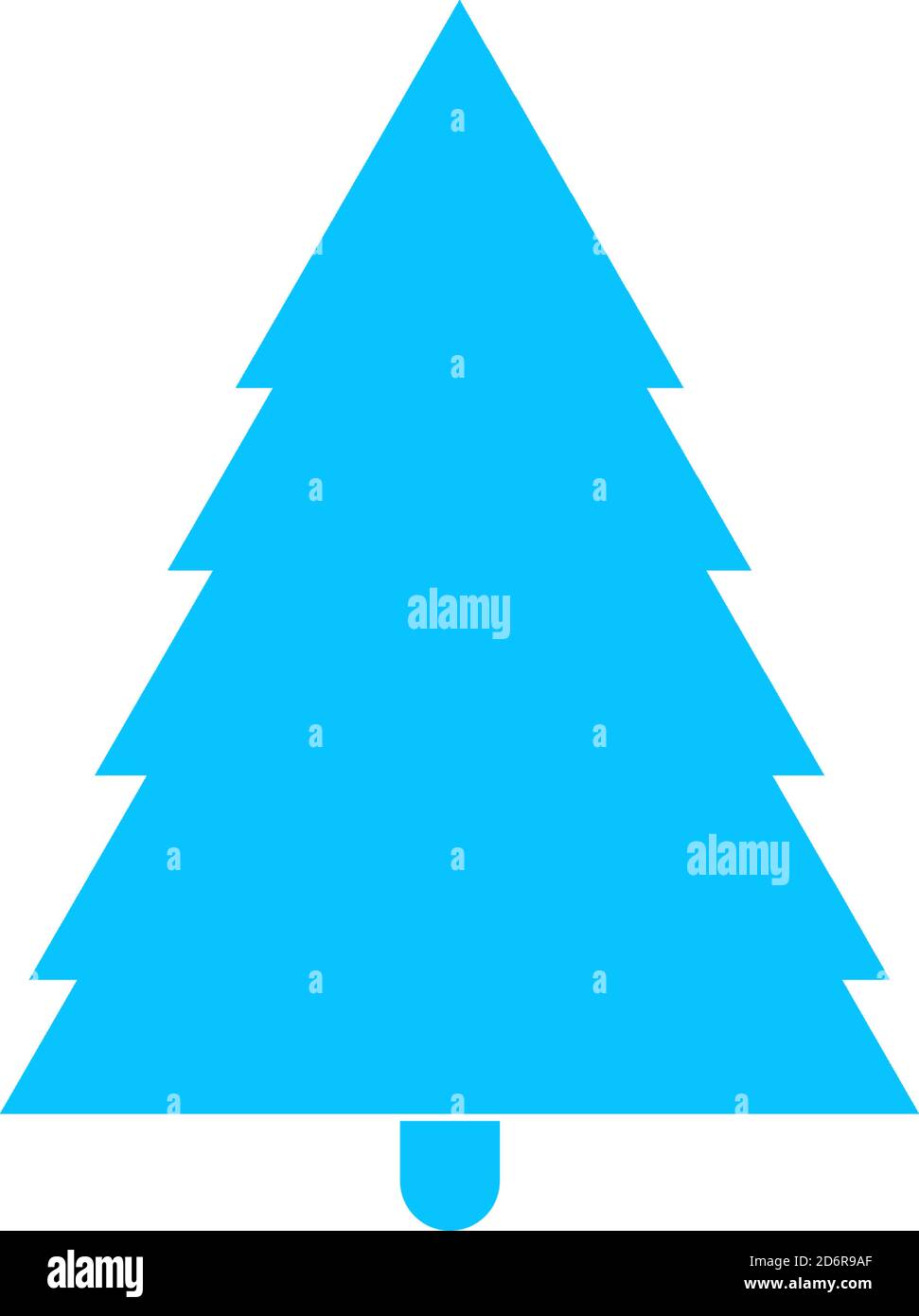 Spruce christmas tree icon flat. Blue pictogram on white background ...