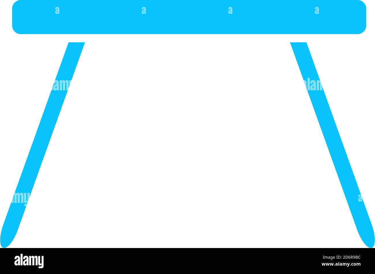 Table icon flat. Blue pictogram on white background. Vector ...
