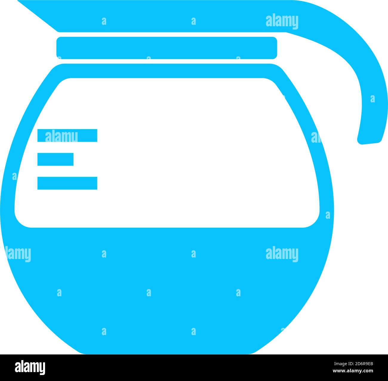 Coffee maker icon flat. Blue pictogram on white background. Vector ...