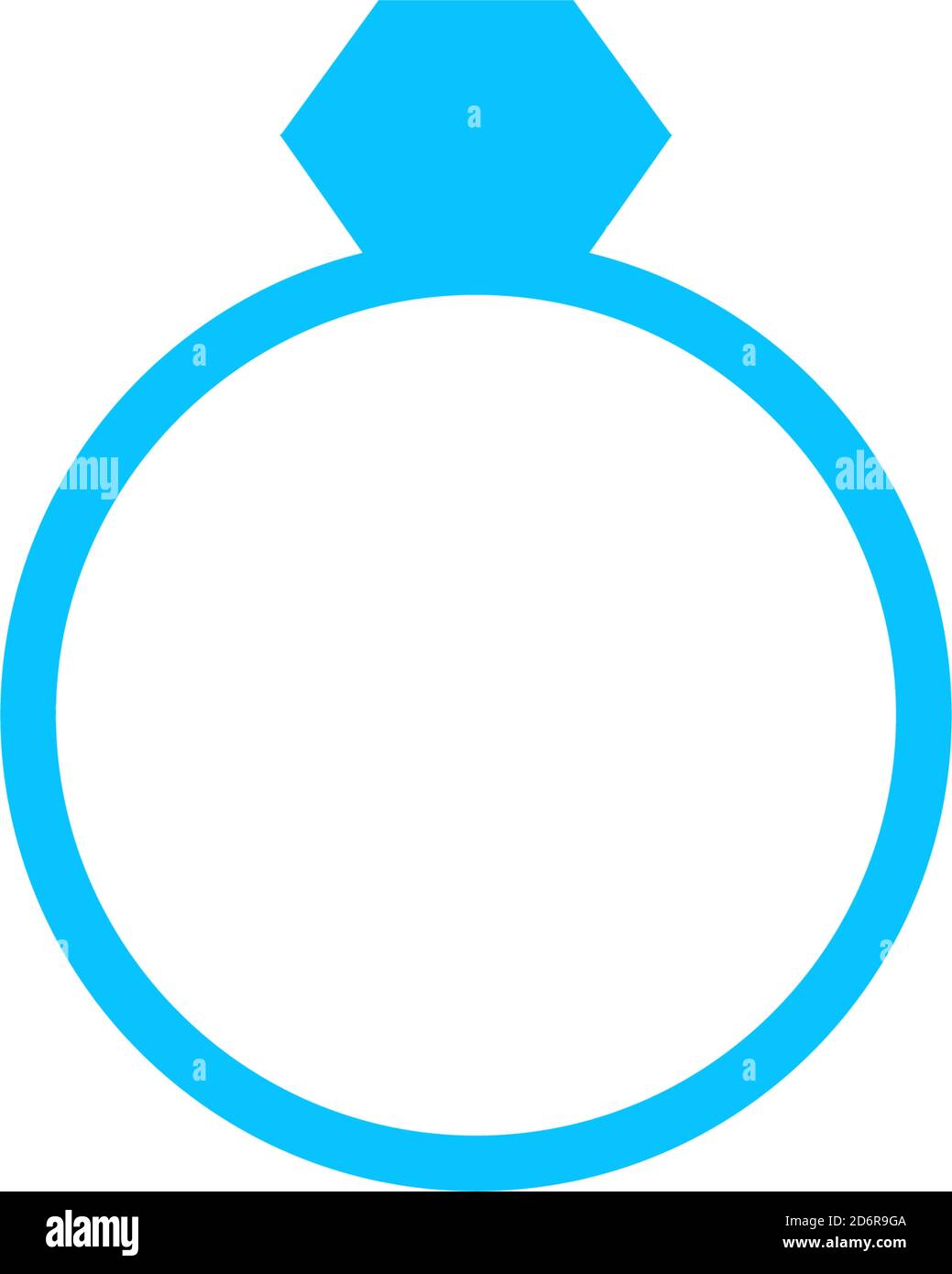 Ring icon flat. Blue pictogram on white background. Vector illustration ...