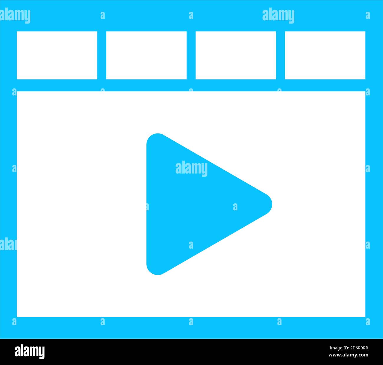 Video icon flat. Blue pictogram on white background. Vector ...
