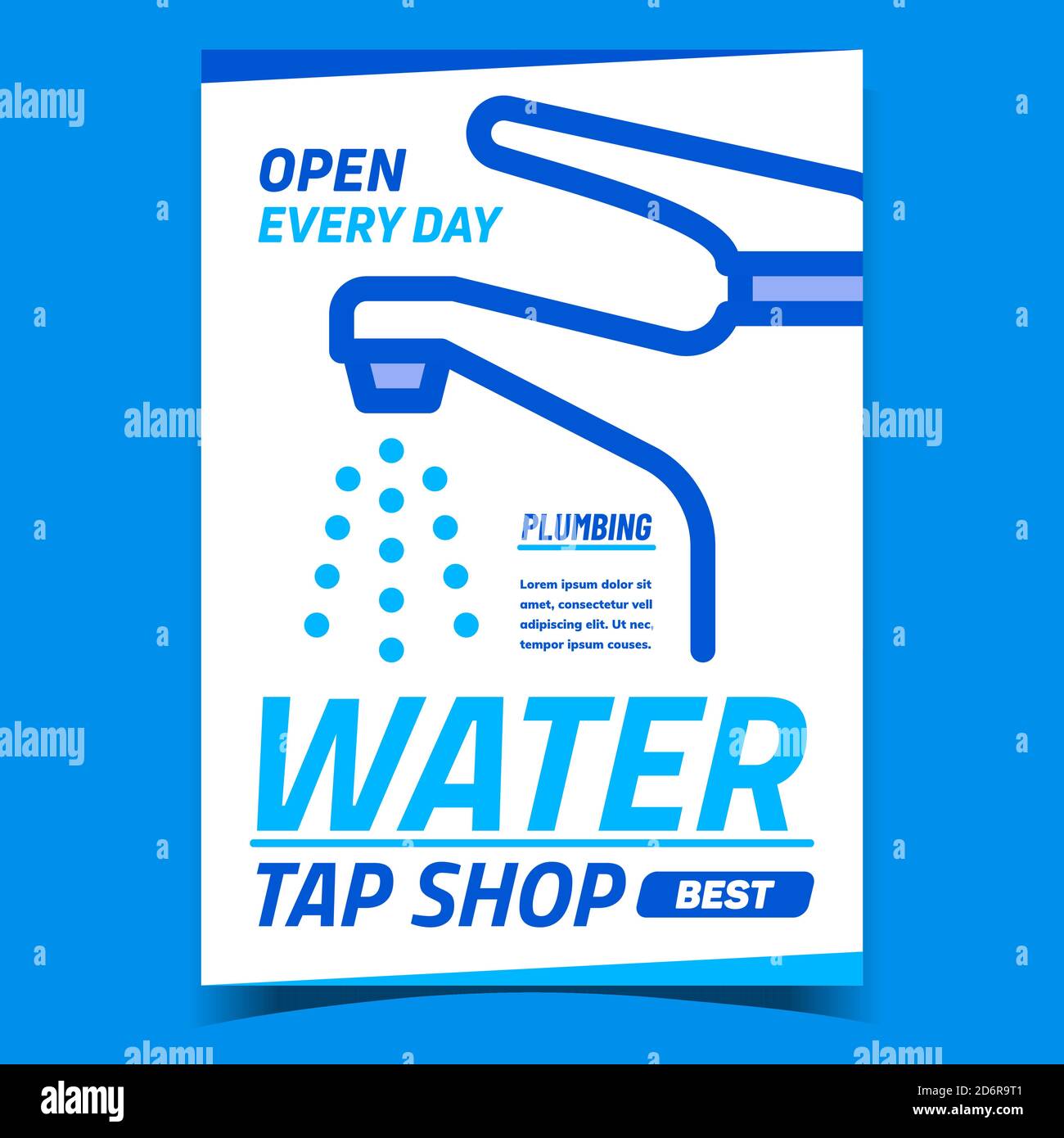 Water Tap Shop Creative Promotional Poster Vector Stock Vector Image ...