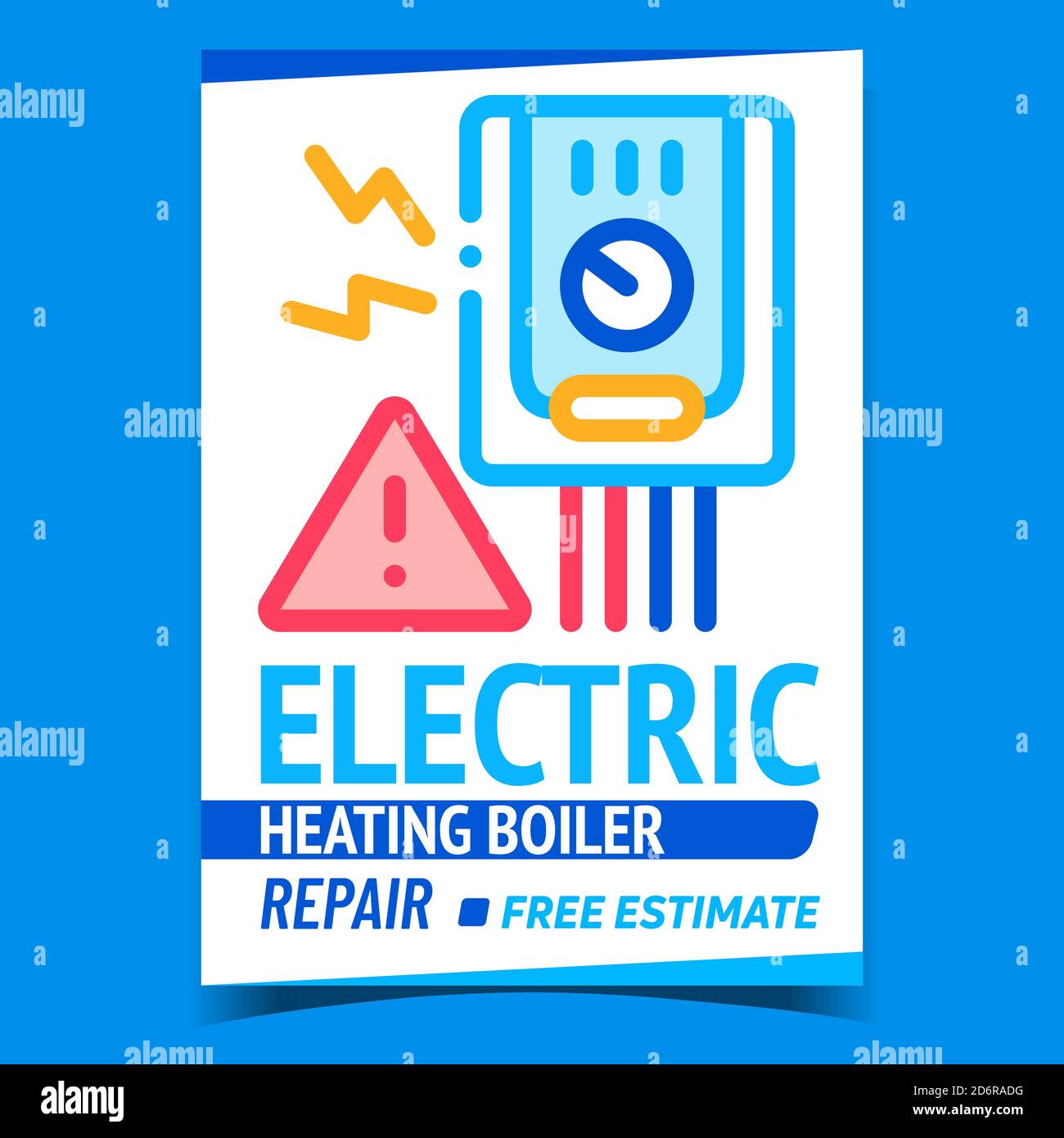 Electric Heating Boiler Repair Promo Banner Vector Stock Vector Image ...
