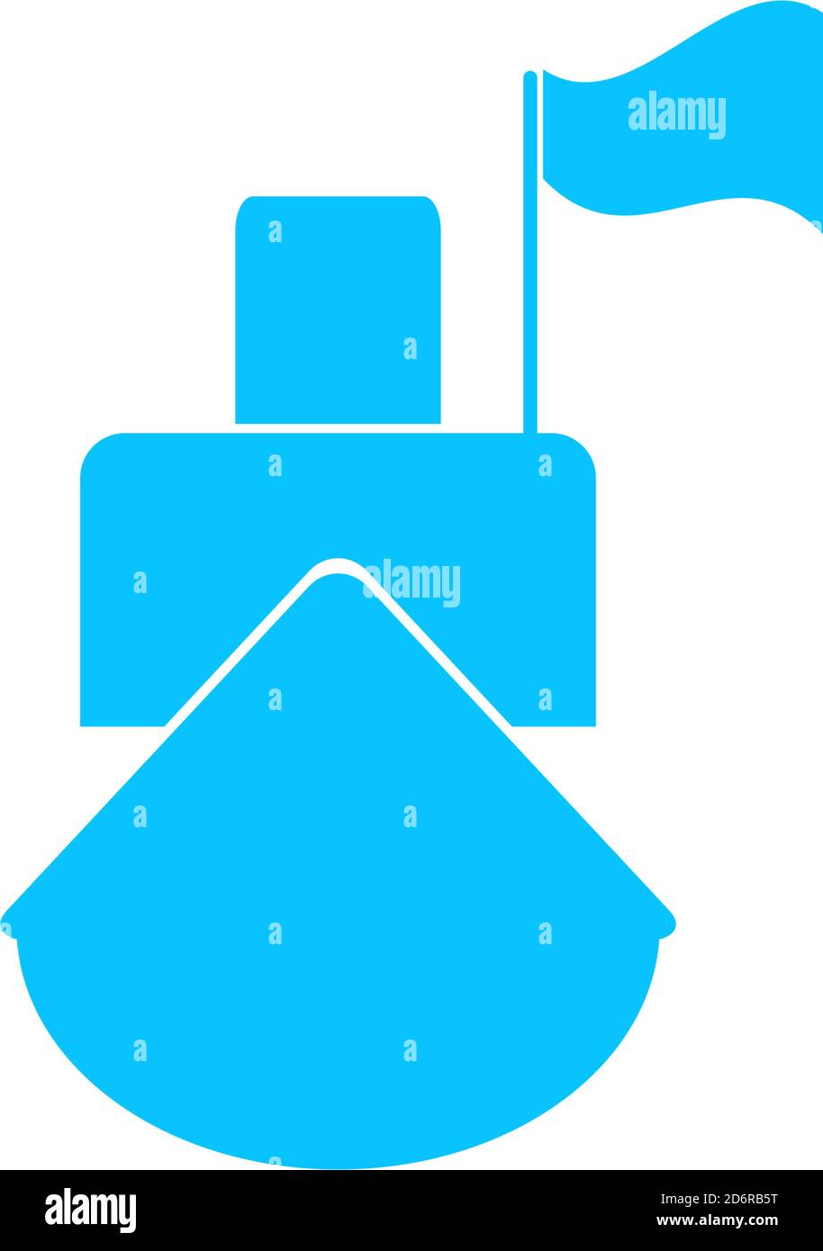 Ship icon flat. Blue pictogram on white background. Vector illustration ...