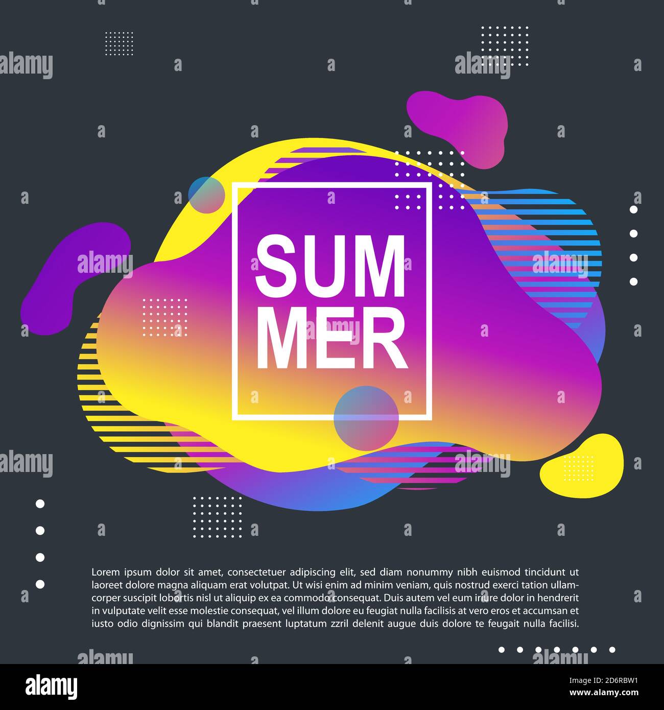 Summer bright party poster wiht colorful liquid form. Club night flyer ...