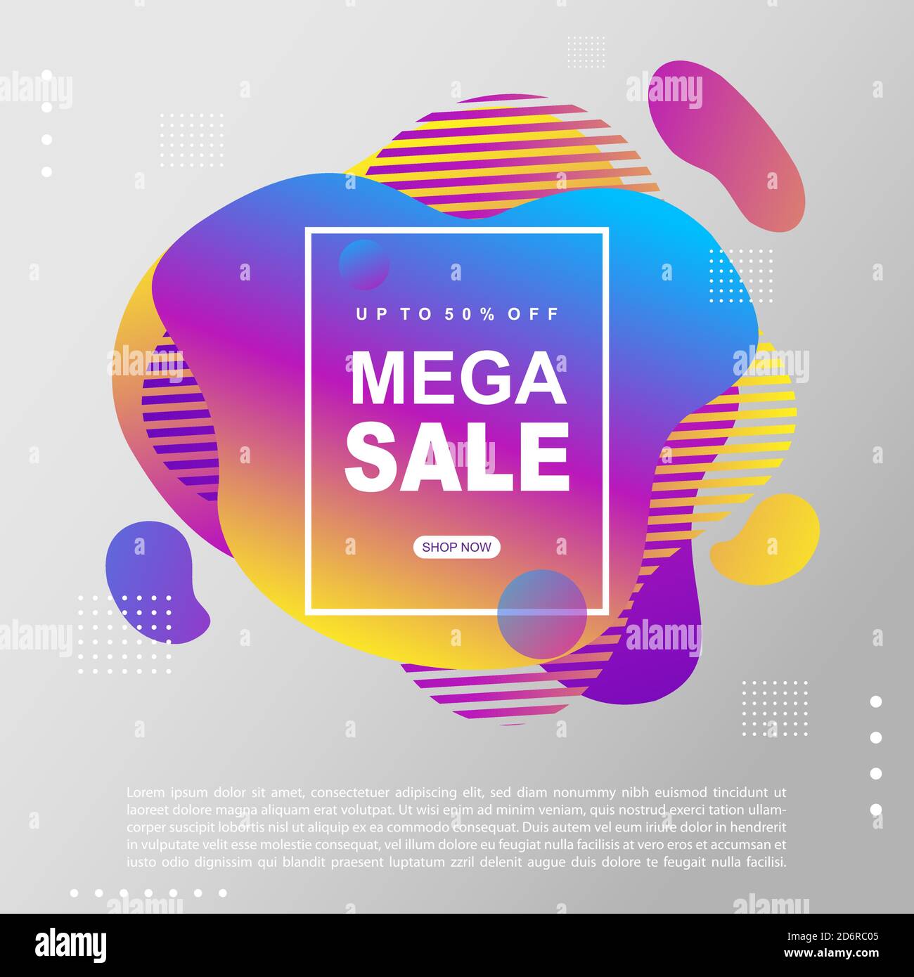 Mega Sale fluid, liquid gradient Banner template Design. You Can use ...