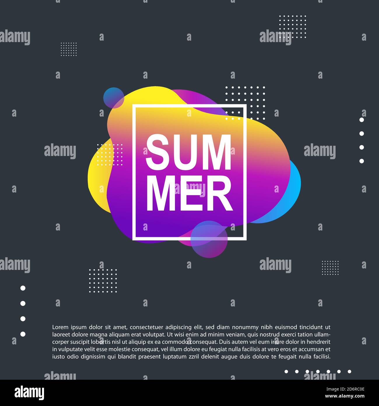 Summer bright party poster wiht colorful liquid form. Club night flyer ...