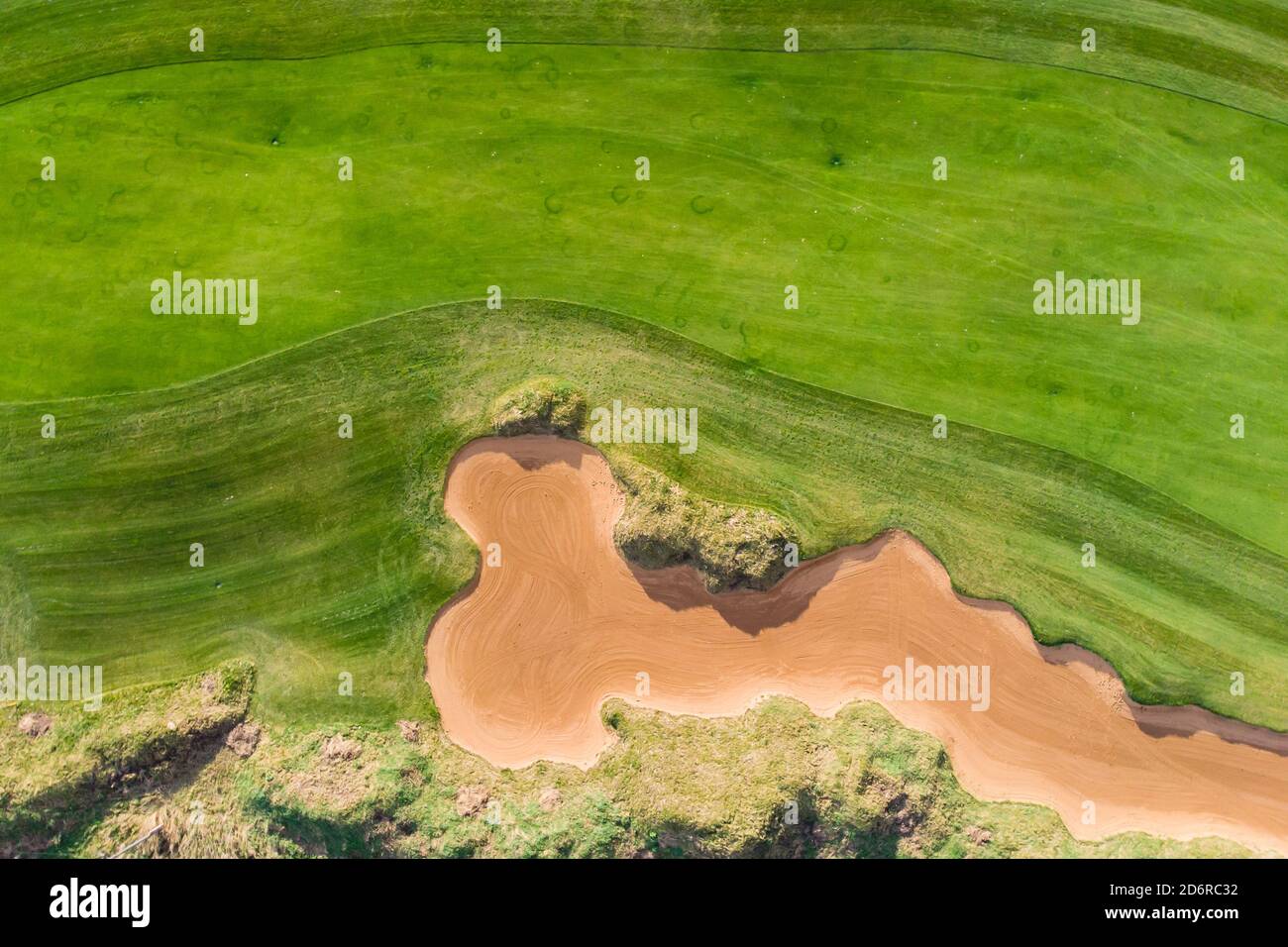 Aerial drone vibrant view of golf course in countryside, landscape ...