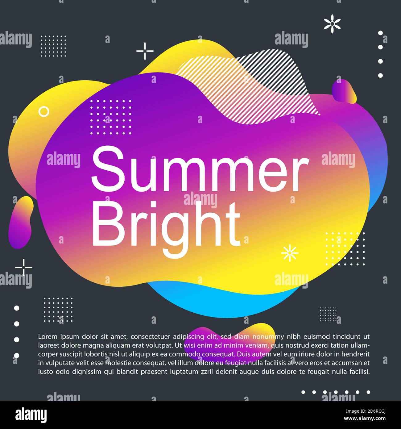 Summer bright party poster wiht colorful liquid form. Club night flyer ...