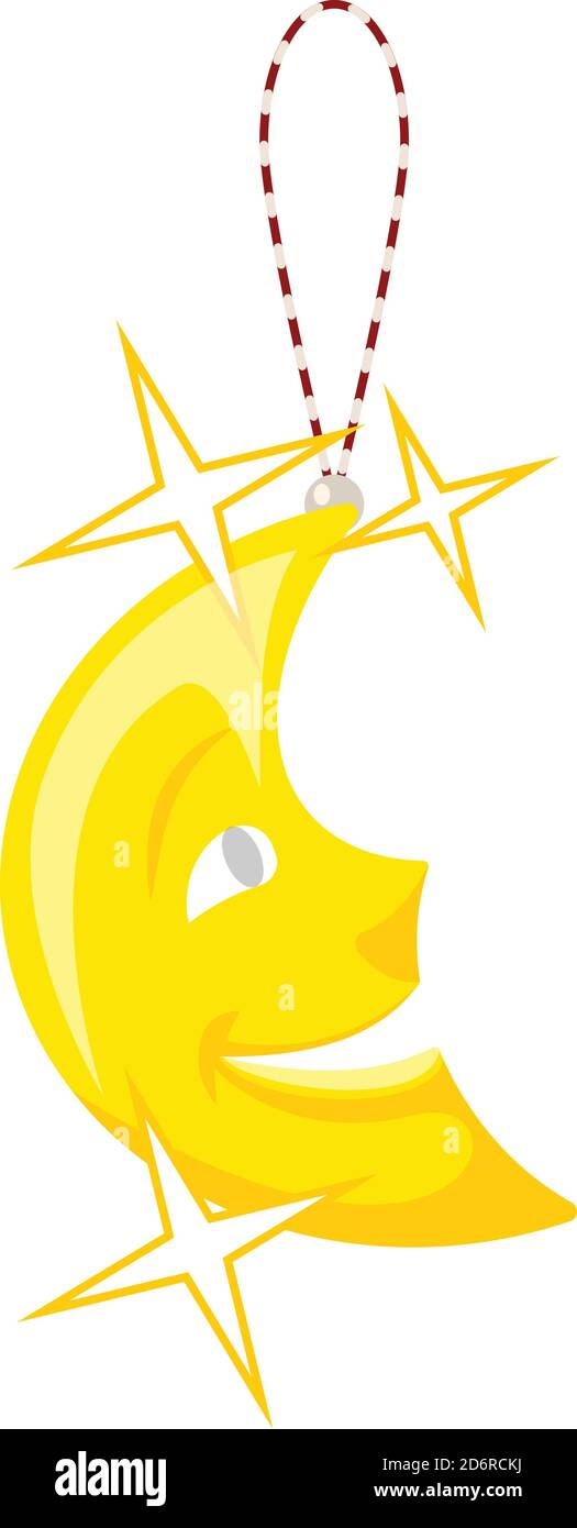 Christmas toy moon icon. Cartoon of christmas toy moon vector icon for ...