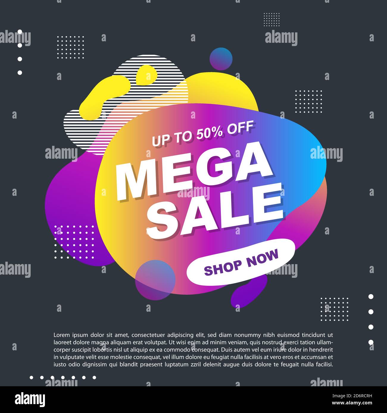 Mega Sale fluid, liquid gradient Banner template Design. You Can use ...