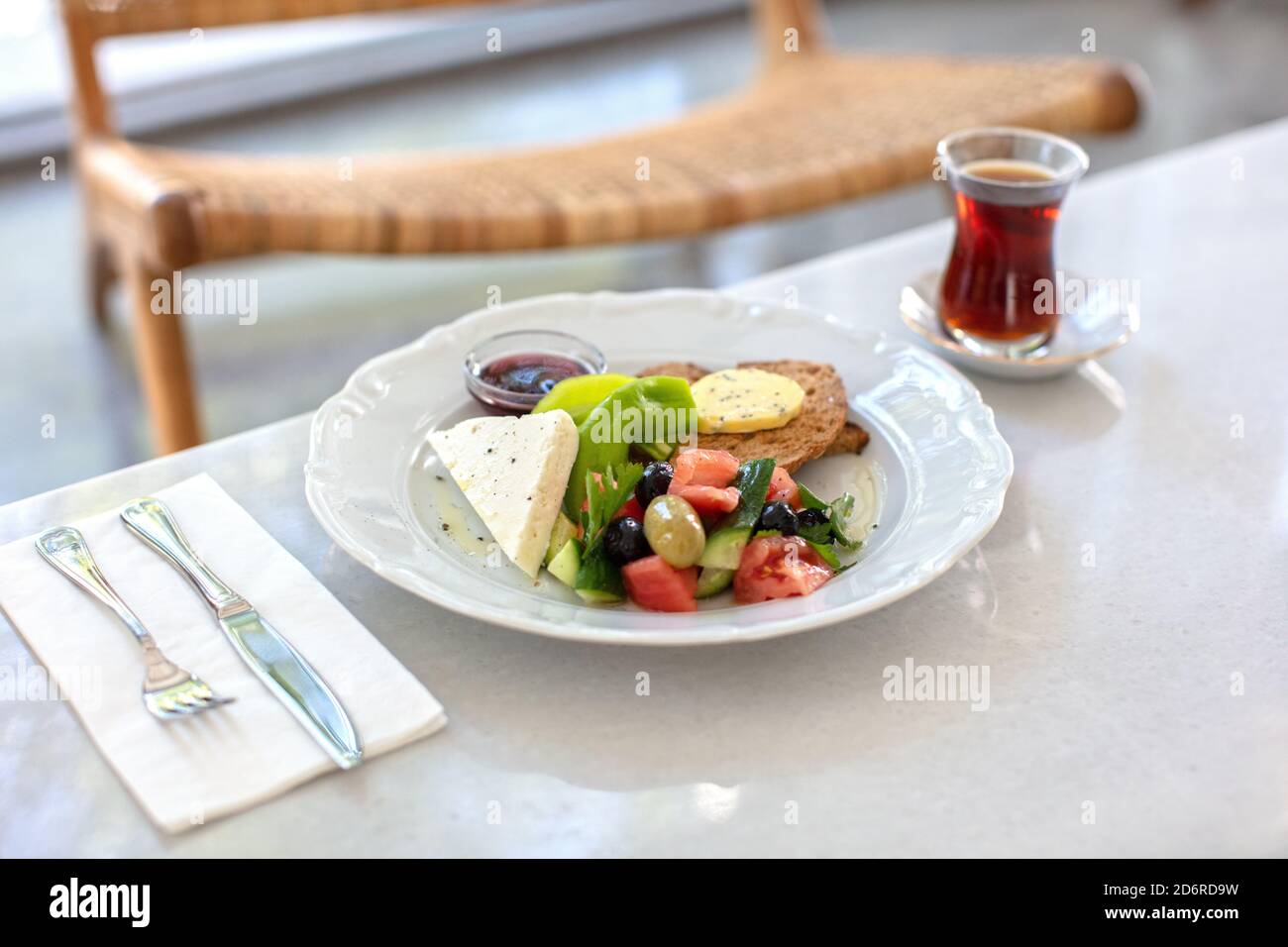Healthy Turkish Style Breakfast Plate in the Morning Stock Photo - Alamy