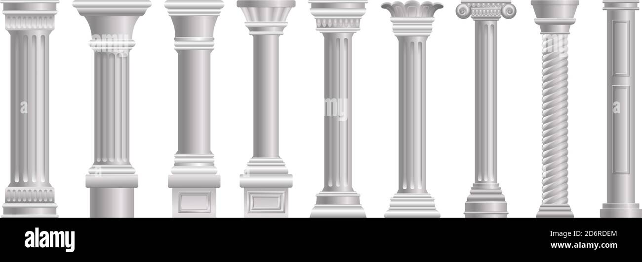 Pillar icons set. Cartoon set of pillar vector icons for web design ...