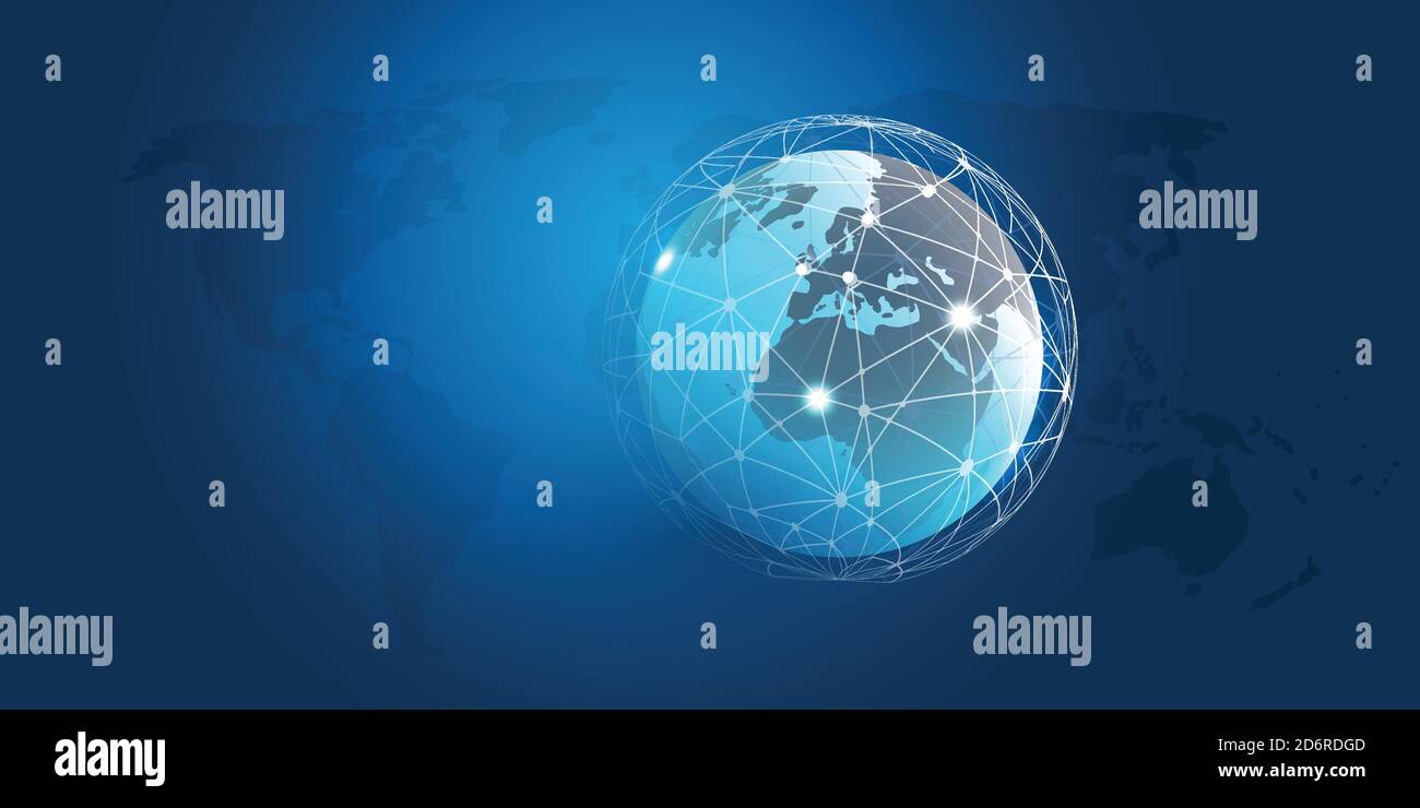 Cloud Computing and Networks Concept with Earth Globe - Abstract Global Digital Connections ...