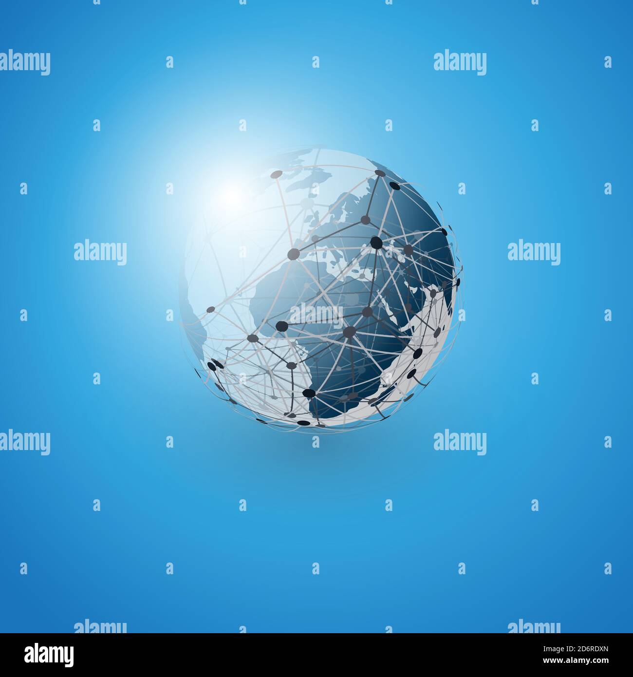 Cloud Computing and Networks Concept with Earth Globe - Abstract Global Digital Connections ...