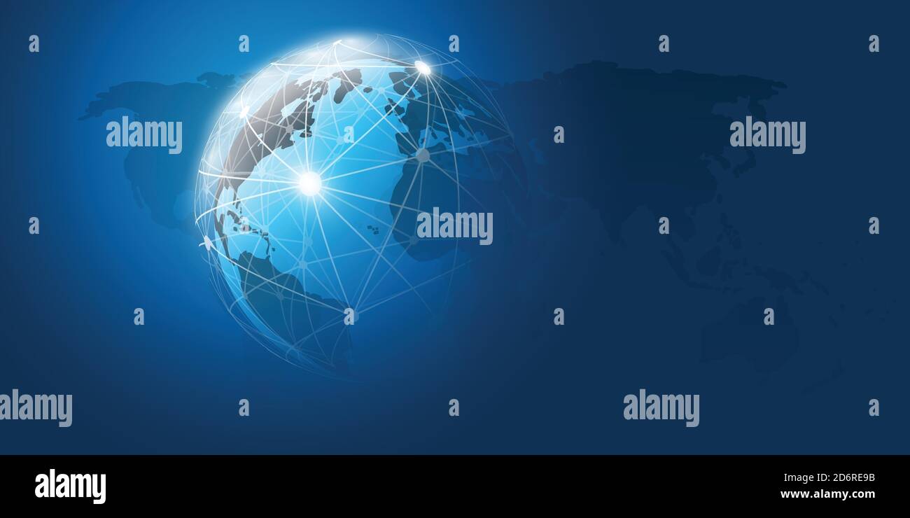 Cloud Computing and Networks Concept with Earth Globe - Abstract Global ...