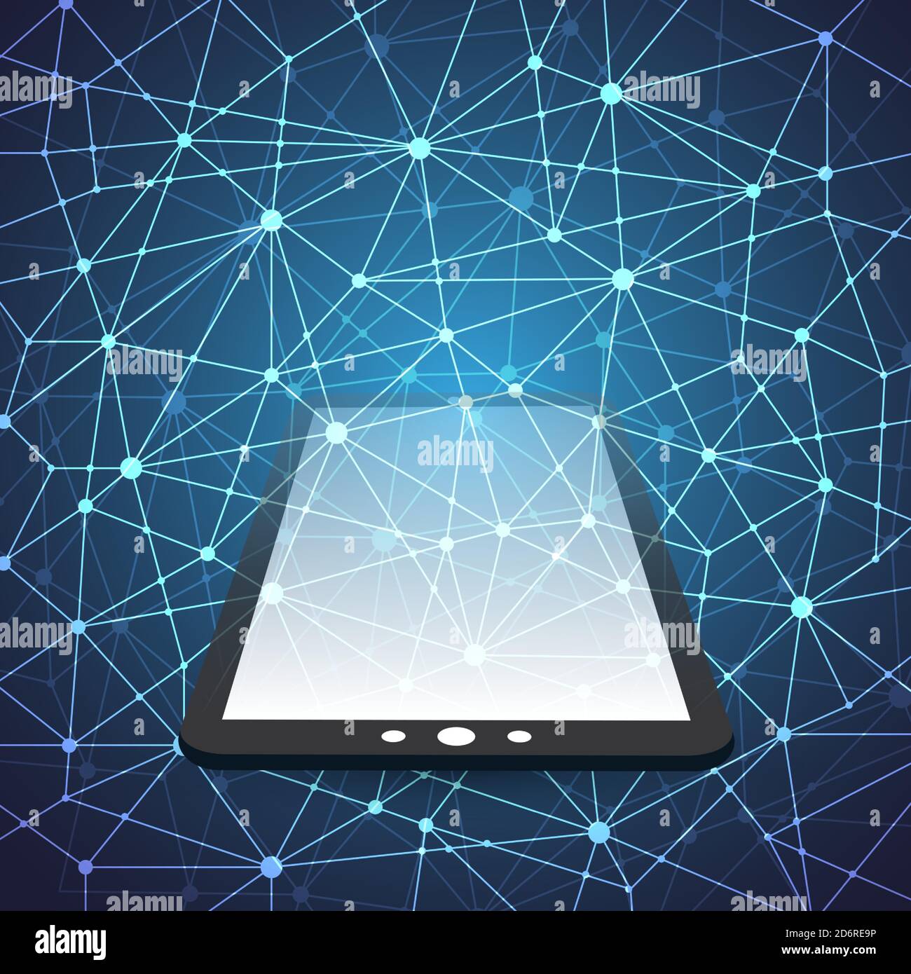 Digital Network Connections Mobile Technology Cloud Computing Design Concept With Network Mesh