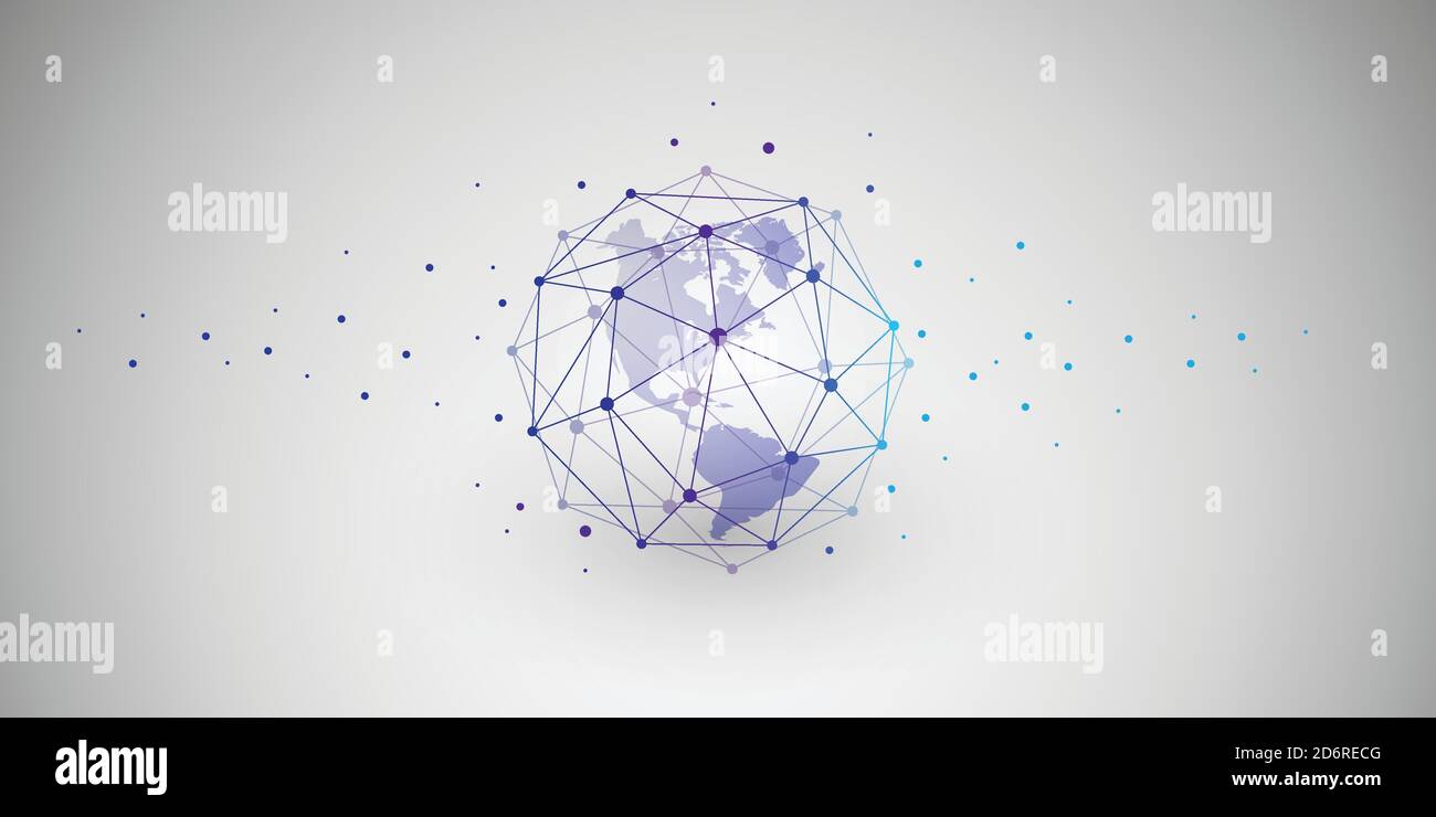 Cloud Computing and Networks Concept with North and South America Side of the Earth Globe ...