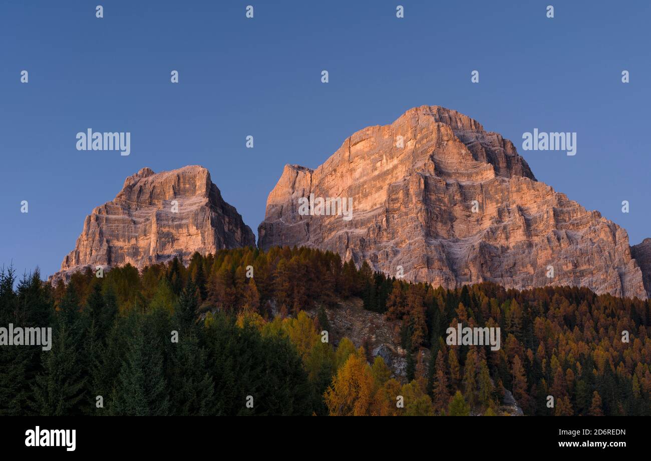 Monte Pelmo, one of the icons of the Dolomites, rising over Val di ...